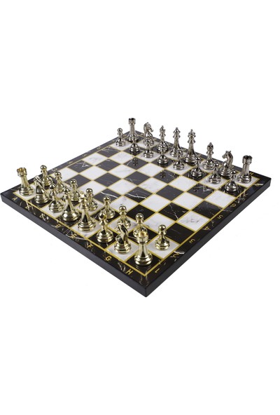 Elifeshop Eskls2 Metal Satranç Takımı Krom Kaplama Klasik Figür Gold Set & Siyah Mermer Desenli Tahta Elifeshop Eskls2 Metal Satranç Takımı Krom Kaplama Klasik Figür Gold Set & Siyah Mermer Desenli Tahta