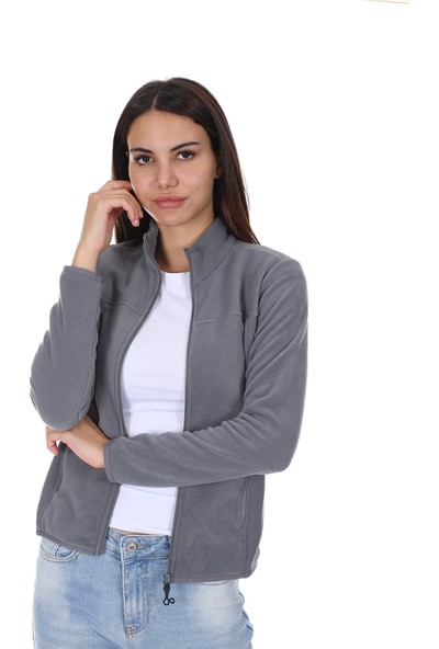 Diandor Kadın Polar Hırka 7002 Gri/grey 21W42007002
