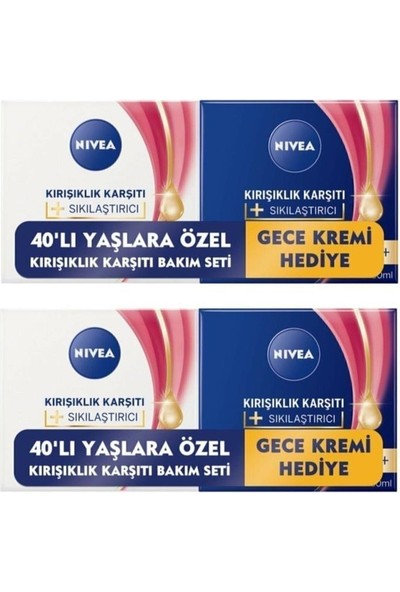 Nivea Kırışıklık Karşıtı 45+ Yaş Gündüz Kremi+ Gece Kremi x 2 Adet