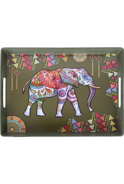 In Dream Fil Motifli Çay Kahve Servis Tepsisi