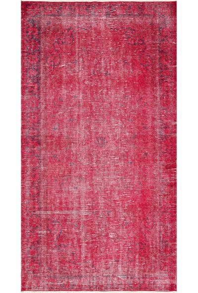 Grand Hedef Halı Anadolu El Dokuma Göbekli Desen Kırmızı Renk Vintage Halı