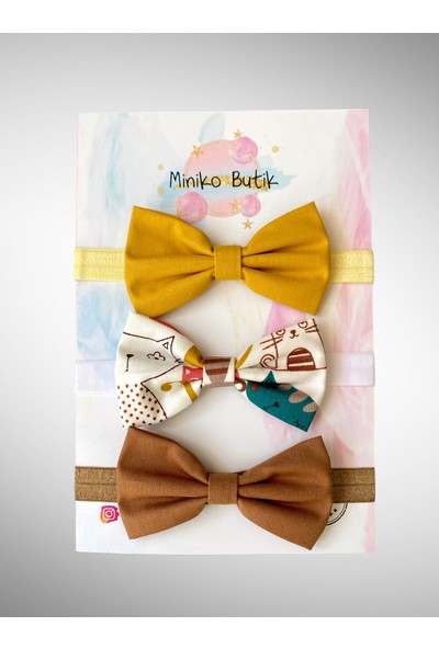 Miniko Butik 3'lü Çocuk Papyon Seti