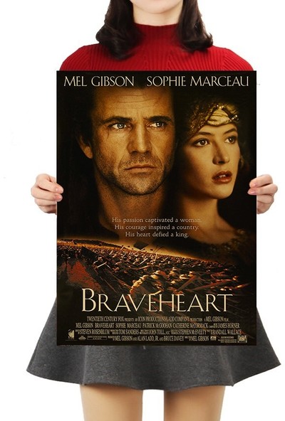 Caph Design Braveheart - Cesur Yürek Vintage Kraft Poster - 32X45CM Caph Design Braveheart - Cesur Yürek Vintage Kraft Poster - 32X45CM