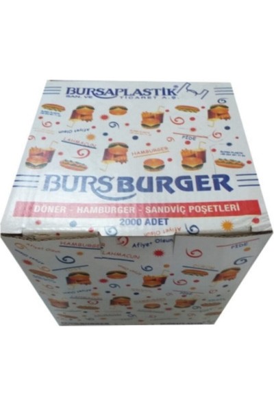 Bursa Plastik Hamburger Poşeti 2000'LI Bursa Plastik Hamburger Poşeti 2000'LI
