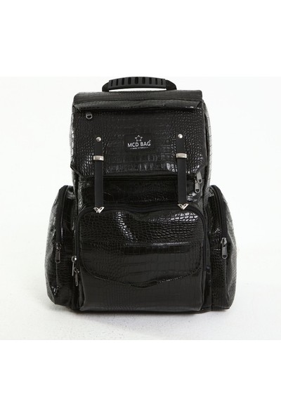 Mcd Bag F-35 Anne Bebek Bakım Çantası Siyah Deri