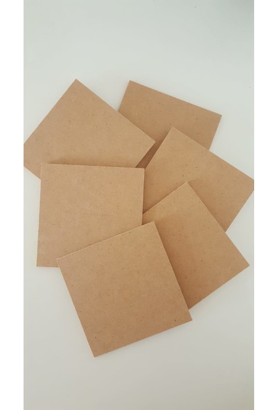 Emily Samy Sunta Kare Tahta Beyaz Kahverengi Hobi Hammadde 15X15 12'li Paket ST0001