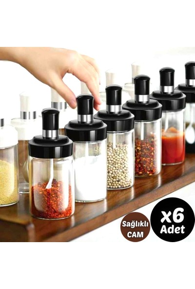 Cambu 6 Adet Kaşıklı Baharatlık Seti 300 ml Cambu 6 Adet Kaşıklı Baharatlık Seti 300 ml