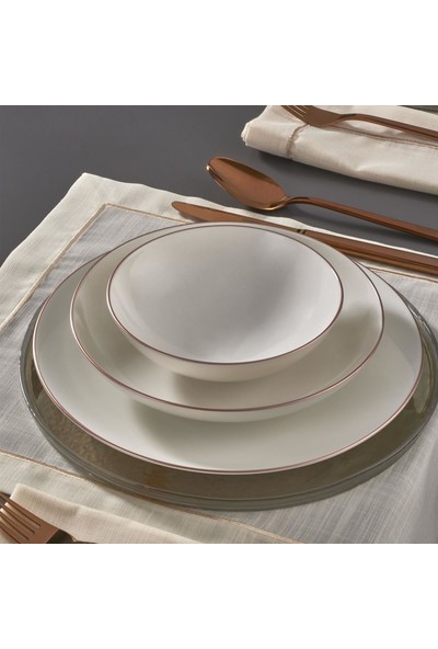 Güral Porselen Güral Atina 18 Parça 6 Kişilik Bone Yemek Takımı Cooper Bakır Güral Porselen Güral Atina 18 Parça 6 Kişilik Bone Yemek Takımı Cooper Bakır