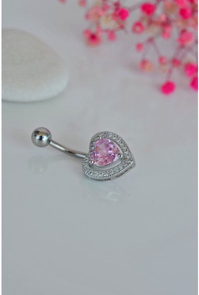 Sacce Scarves&Accessories Kalp Model Pembe Taşlı Çelik Göbek Piercing Sacce Scarves&Accessories Kalp Model Pembe Taşlı Çelik Göbek Piercing