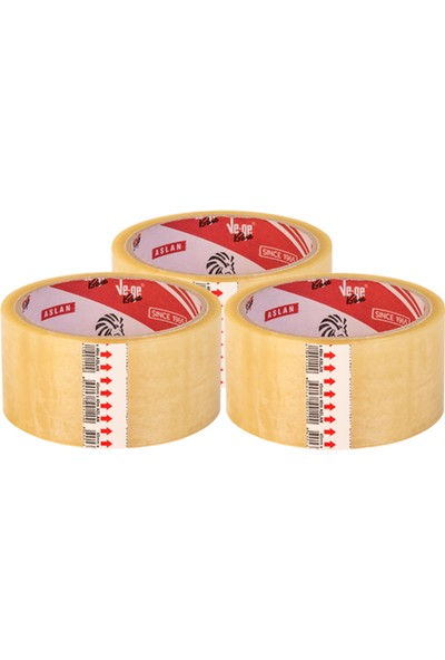 Ve-Ge Aslan 45x40m Şeffaf Koli Bandı 3'lü