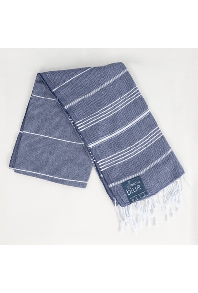 Karia Blue %100 Pamuk Peştemal - Halikarnas Laciverti