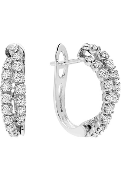 Sirius Pırlanta Taşlı Halka Küpe