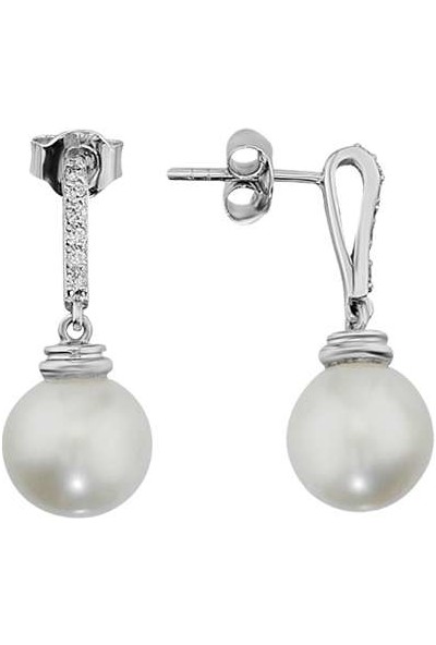 Sirius Pırlanta Taşlı İncili Küpe