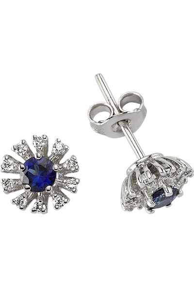 Sirius Safir Ve Pırlanta Taşlı Küpe