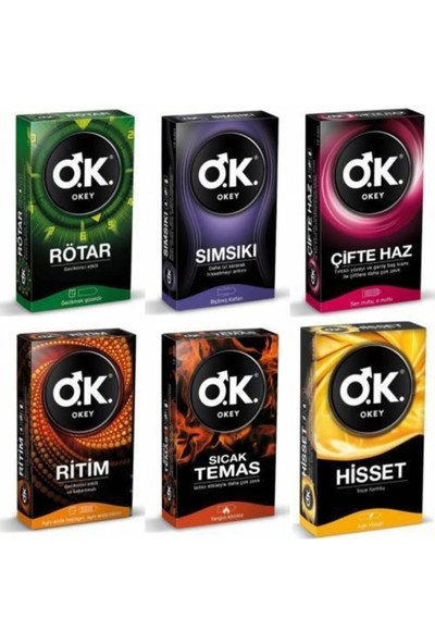 O.K. Okey Prezervatif 6'lı Set O.K. Okey Prezervatif 6'lı Set