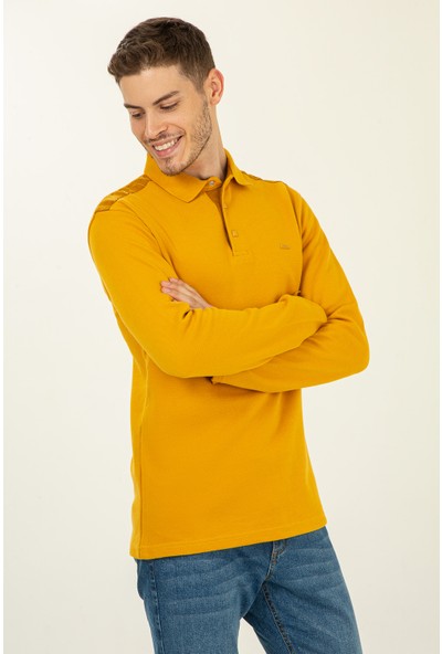 Corazzo Omuz Baskılı Polo Yaka Sweetshirt