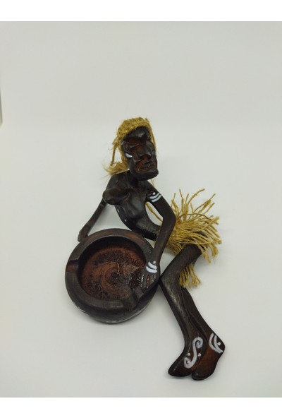 Hediyeni Yolla Ahşap Keyif Yapan Pirimitif Dekoratif Küllük