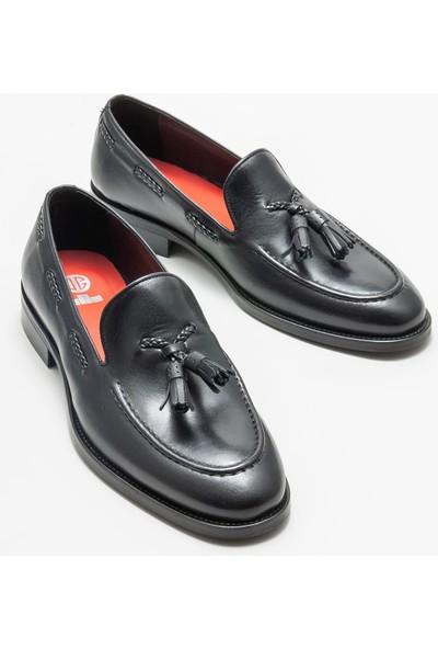 Elle Shoes Siyah Deri Erkek Loafer