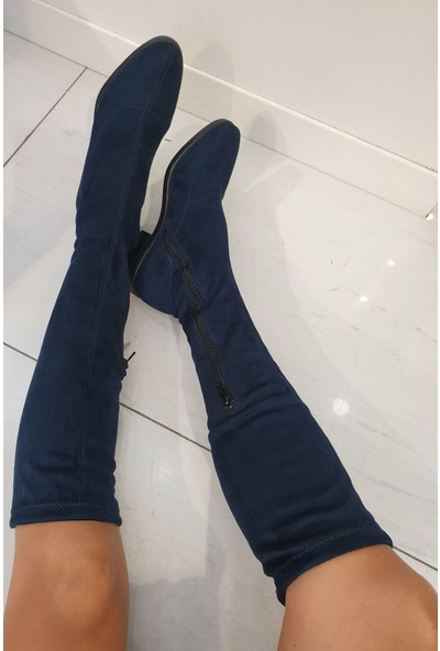 Topukla Kadın Süet Diz Altı Streç Çizme 059 20 Topukla Kadın Süet Diz Altı Streç Çizme 059 20