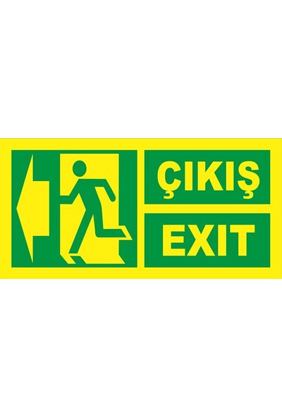 Baysan Yangın Fosforlu Fotolümen Levha Yönlendirme Sol Çıkış Exıt 12X24 cm Baysan Yangın Fosforlu Fotolümen Levha Yönlendirme Sol Çıkış Exıt 12X24 cm