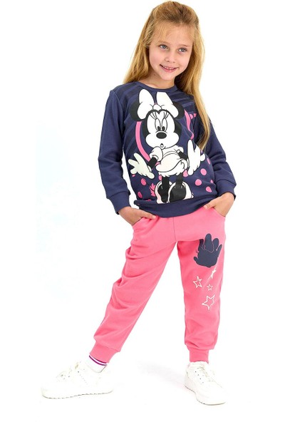 Minnie Mouse Kız Çocuk Eşofman Takımı D4602-3 Minnie Mouse Kız Çocuk Eşofman Takımı D4602-3