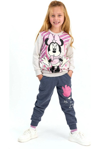 Minnie Mouse Kız Çocuk Eşofman Takımı D4602-3 Minnie Mouse Kız Çocuk Eşofman Takımı D4602-3