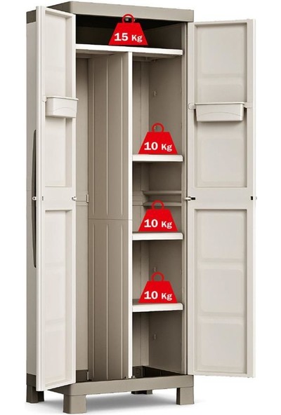 Shopmekan Çok Amaçlı Balkon Bahçe Kiler Plastik Dolap 65 x 45 x 182 cm Shopmekan Çok Amaçlı Balkon Bahçe Kiler Plastik Dolap 65 x 45 x 182 cm