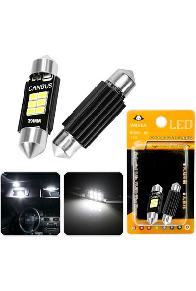 Waxen Sofit Plaka Bagaj Tavan Iç Aydınlatma Ampulü Canbus 39 mm 6 LED C5W 6500K Beyaz Güçlü Işık Waxen Sofit Plaka Bagaj Tavan Iç Aydınlatma Ampulü Canbus 39 mm 6 LED C5W 6500K Beyaz Güçlü Işık