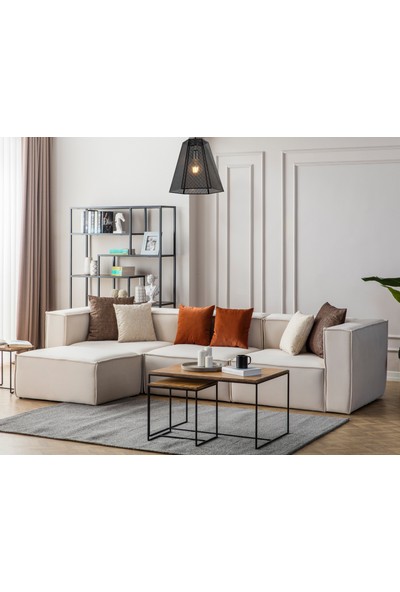 Eymense Miller Köşe Koltuk Takımı Krem