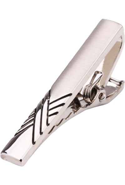 Kravatkolik Gümüş Renk Yarı Mat Kravat Iğnesi