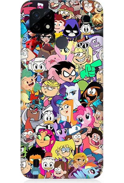 Teknomeg Oppo Realme C21 Çizgi Film Kahramanları Desenli Silikon Kılıf Teknomeg Oppo Realme C21 Çizgi Film Kahramanları Desenli Silikon Kılıf