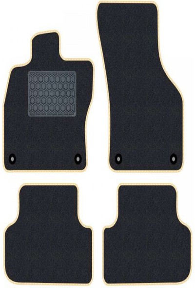 Tegin Nissan Micra 2010-2016 Siyah Halı Bej Kenar Petek Topuk 2250 gr Paspas