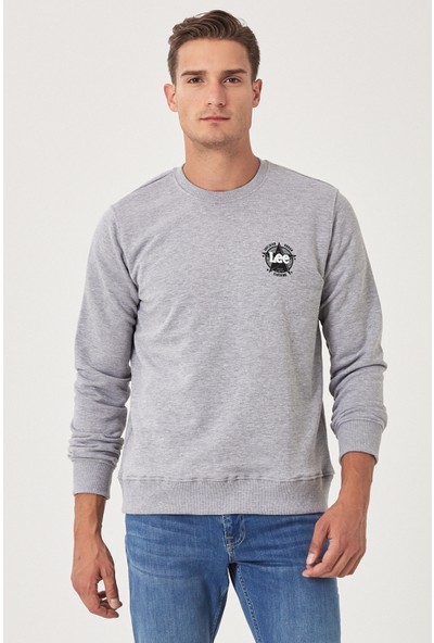 Lee Regular Fit Bol Kesim Koton Grafik Desenli Spor Sweatshirt