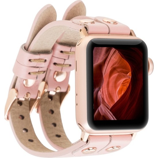 Plm Apple Watch Uyumlu Kordon Ely Çift Tur Pembe Deri Nu2 Fiyatı