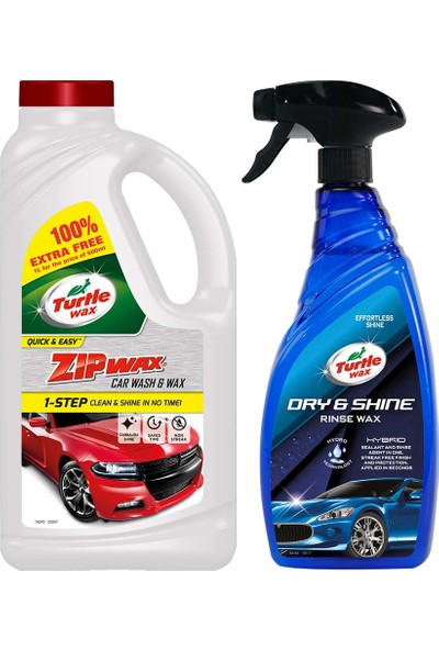 Turtle Wax Hibrid Hızlı Cila 750 ML+ Zip Wax Cilalı Oto Yıkama Şampuanı 1 L