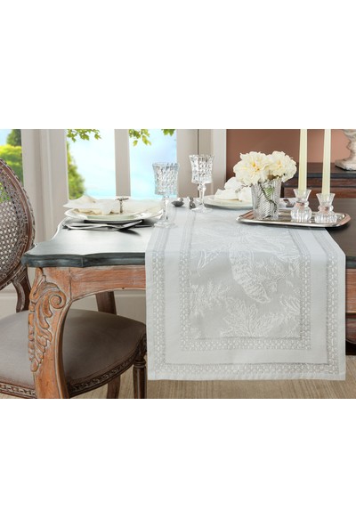 Madame Coco Iva Runner - Gri - 45X160 cm