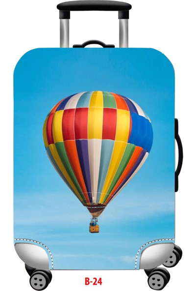 New Timoty Unisex Sıcak Hava Balonu Baskılı Luggage Cover Valiz Kılıfı Orta Boy