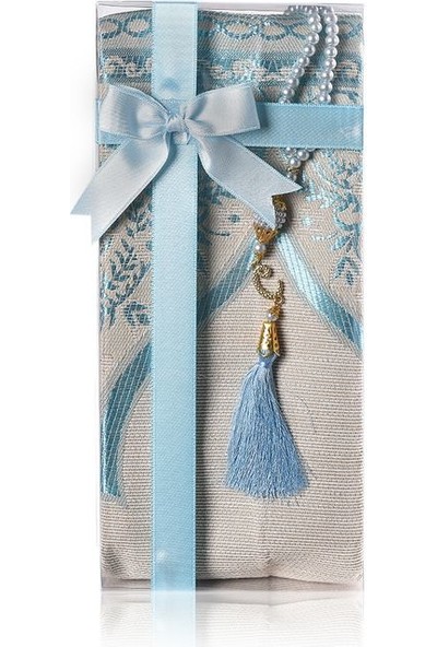 Pamuk Seccade & Inci Tespih Bebe Mavi 28 x 12 cm Pamuk Seccade & Inci Tespih Bebe Mavi 28 x 12 cm