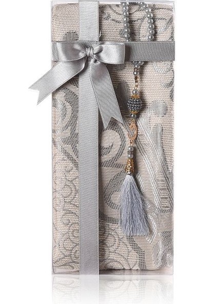 Pamuk Seccade & Inci Tespih Gri 28 x 12 cm Pamuk Seccade & Inci Tespih Gri 28 x 12 cm