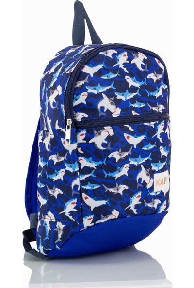 Kaff Köpek Balığı Desenli Çocuk Ekonomik Anaokulu Sırt Çantası Mavi