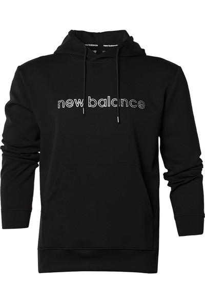 New Balance Erkek Siyah Kapüşonlu Sweatshirt MPH3144-BK