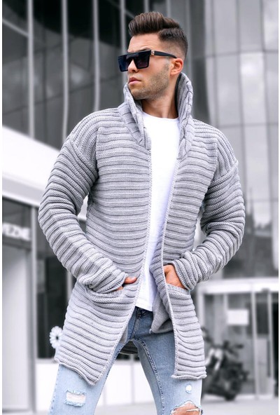 Madmext Gri Erkek Hırka 5615