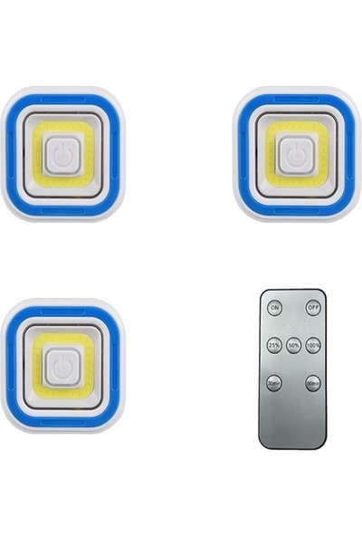 Kamastar Uzaktan Kumandalı Yapışkanlı Kablosuz Pilli LED 3'lü Spot Lamba Kamastar Uzaktan Kumandalı Yapışkanlı Kablosuz Pilli LED 3'lü Spot Lamba
