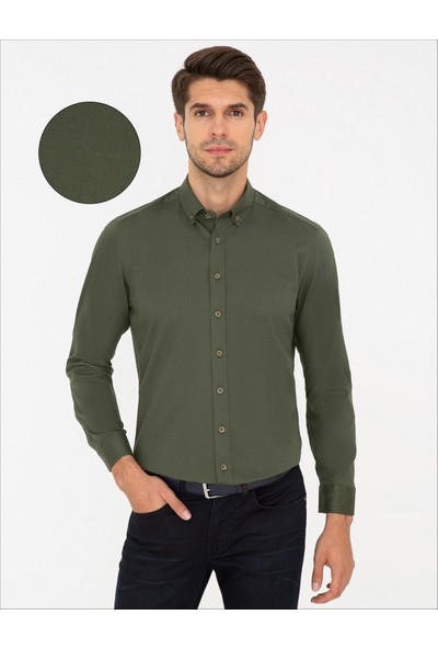 Pierre Cardin Haki Regular Fit Gömlek 50238821-VR027