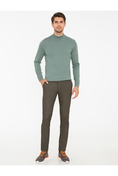 Pierre Cardin Haki Slim Fit Chino Pantolon 50241484-VR027 Pierre Cardin Haki Slim Fit Chino Pantolon 50241484-VR027