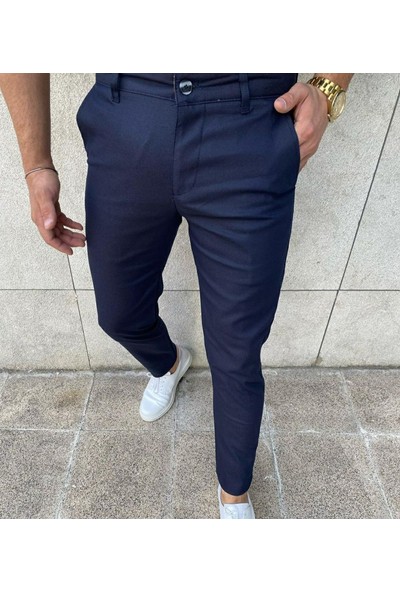 Ormancı Erkek Lacivert Likralı Kumaş Pantolon