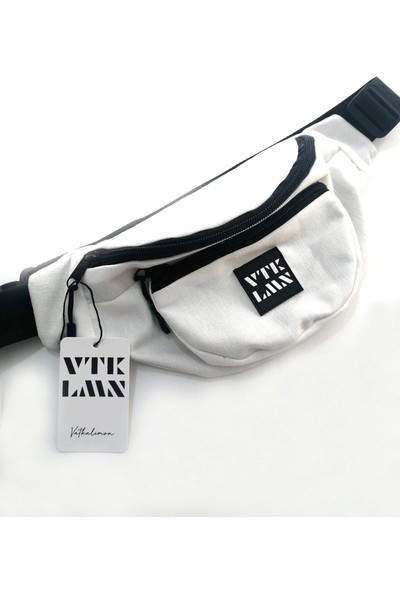 Vatkalimon Düz Beyaz Omuz ve Bel Çantası