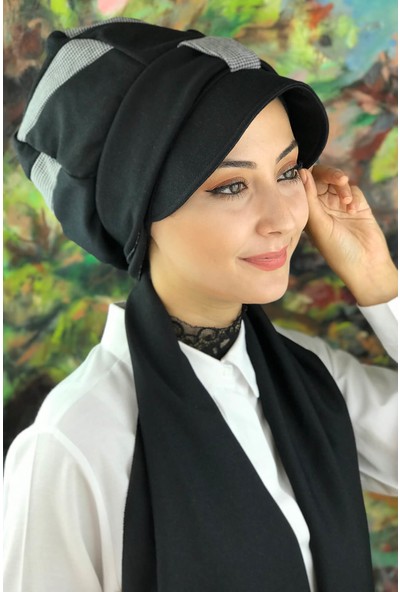 Yoisho Store Siyah Biritli Fularl Şapka Bone