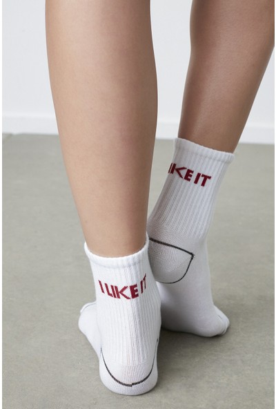 Penti Beyaz Cool Like Soket Çorap