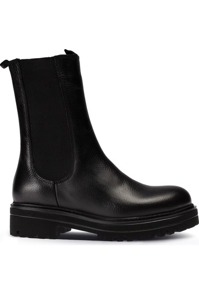 Deery Hakiki Deri Siyah Chelsea Kadın Bot